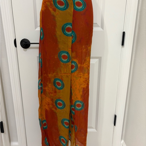 Zara | Swim | Zara Rust Orange And Teal Patterned Bathing Suit Cover Up ...